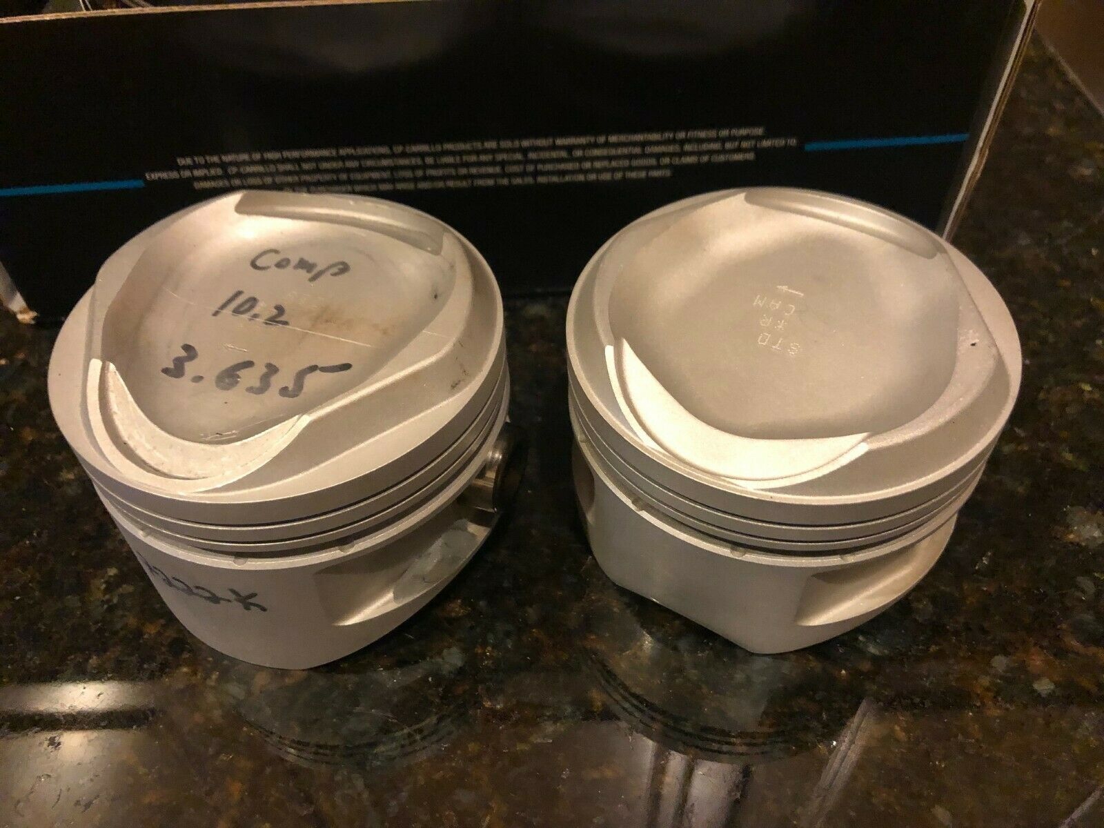 CARILLO CP-BULLET PISTONS FOR 96 CU IN EVO - 3 5/8 BORE/4 5/8" STROKE ...