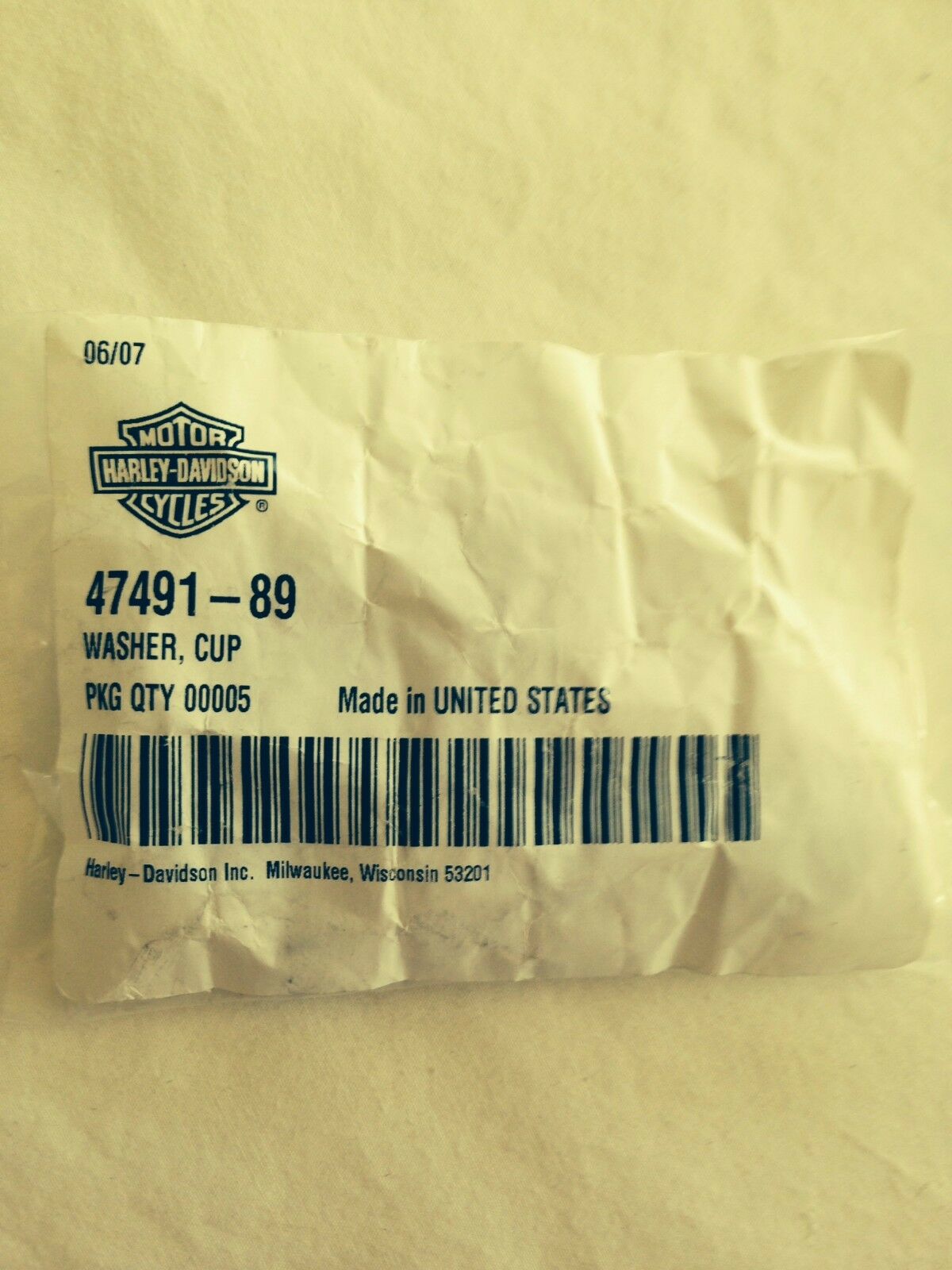 HARLEY DAVIDSON SOFTAIL SWINGARM CUP WASHER PN# 47491-89 | Bourget's ...